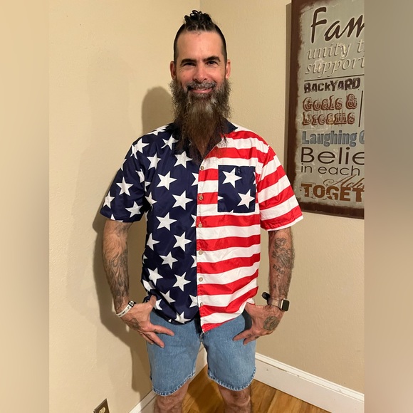 Uzzi | Shirts | Vintage Uzzi American Flag Button Up | Poshmark